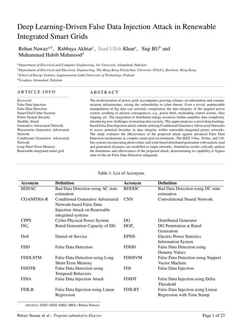 Pdf Deep Learning Driven False Data Injection Attack In Renewable