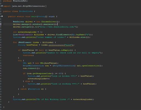 selenium java automationtesting brokenlinks testautomation qa