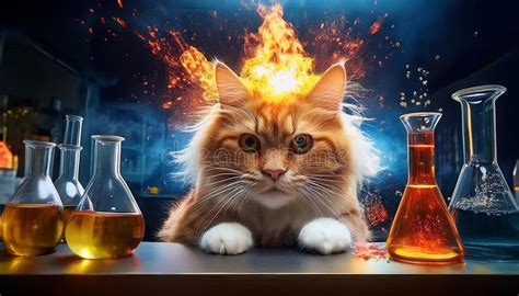 A Cat Exploding During A Scientific Experiment Stock Illustration Illustration Of Design
