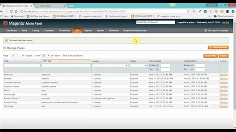 Add Cms Page Magento Store Youtube