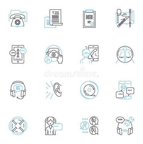 Commercial Support Linear Icons Set Assistance Intervention Relief