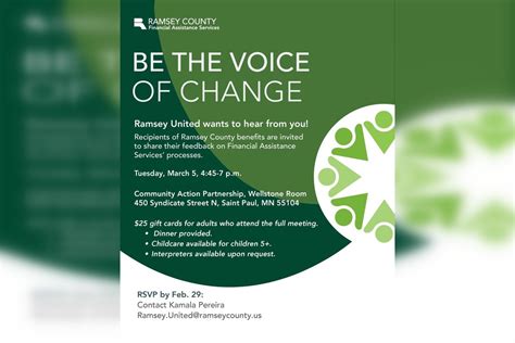 Ramsey County Invites Financial Assistance Recipients To Voice