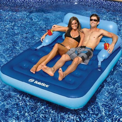 Swimline 73 In X 57 In 2 Seat Blue Pool Mattress Swimming