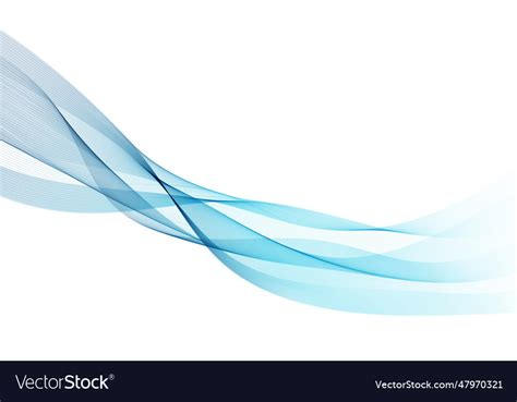 Abstract Wave Flow Line Isolated On White Vector Image