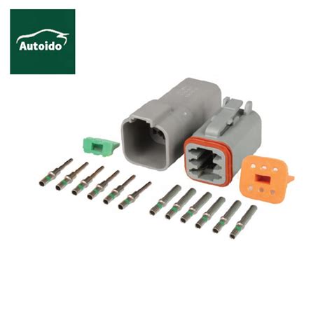 Deutsch Dt Grey 6 Pin Connectors Electrical Wire Connector With Stamped