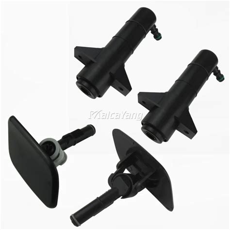 현대 I45 소나타 8 Yf 2010 2013 용 자동차 헤드 라이트 클리닝 워셔 노즐 펌프 및 헤드 램프 워터 스프레이 제트 커버 캡 뚜껑 4 피스차량 앞유리용 와이퍼