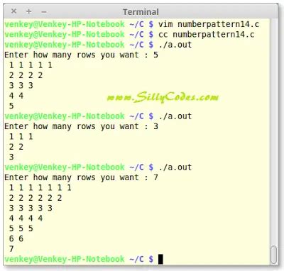 Pattern 37 Number Pattern Program In C Using For Loops SillyCodes