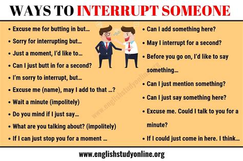 Interrupting Conversation 15 Useful Expressions For Interrupting Someone English Study Interrupting Conversation 15 Useful Expressions For Interrupting Someone English Study