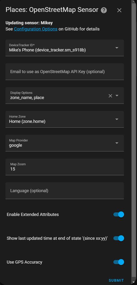 Reverse Geocode Sensor Places Using OpenStreetMap Custom