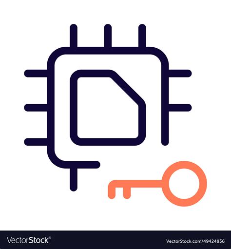 Microchip With Lock Feature For Encryption Vector Image