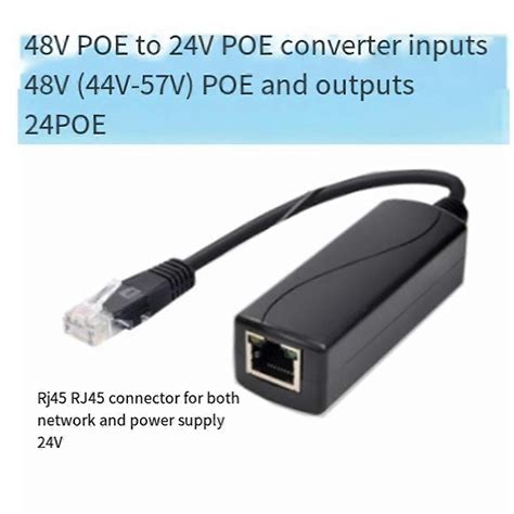 48v To 24v Poe Converter With 100m Ethernet Speed Poe To 24 Voltage