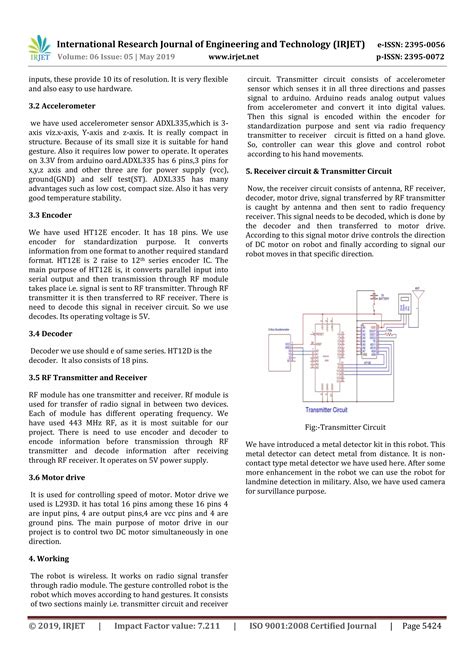 irjet design and development of gesture controlled robot pdf