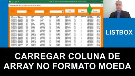 carregar coluna de listbox excel vba no formato moeda listbox