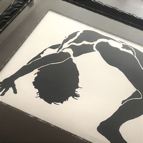 Vintage Nude Original Print By Herz Framed 1970s Aptdeco