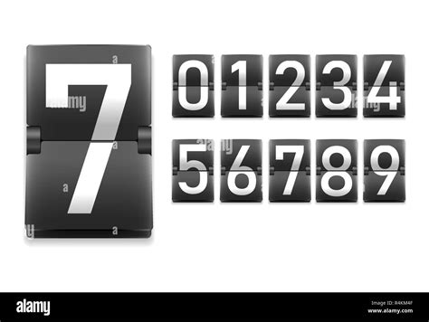 Set Of Numbers Digits In Mechanical Scoreboard Style Stock Vector Image Art Alamy