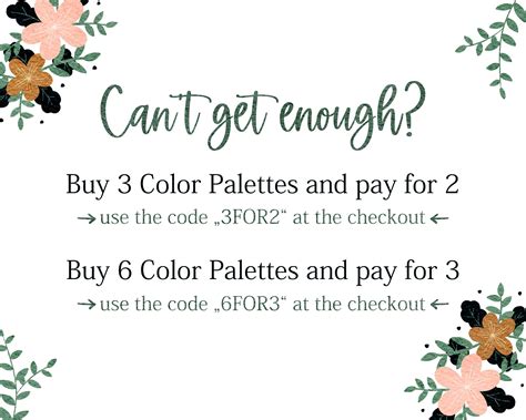 Boho Palette Procreate Blue Pink Color Bohemian Style Rose Watercolors Procreate Palette Grey