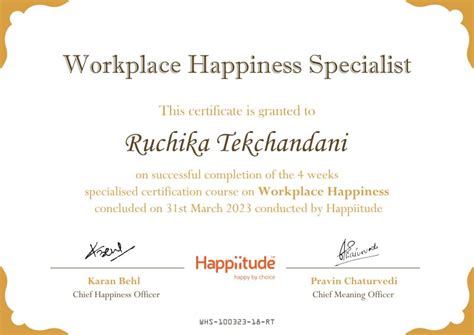 Thrilled To Announce That I Have Successfully Accomplished The Workplace Happiness Specialist