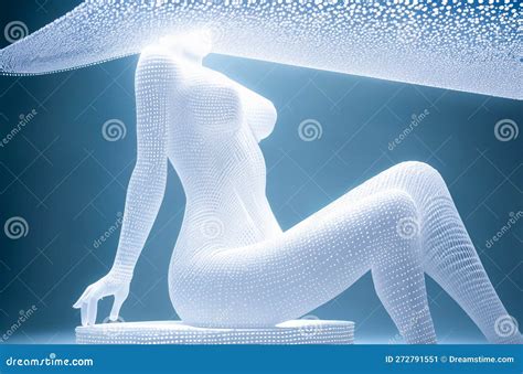An Abstract Sculpture A Three Dimensional Digital Model Or A Futuristic Form Of A Full Length
