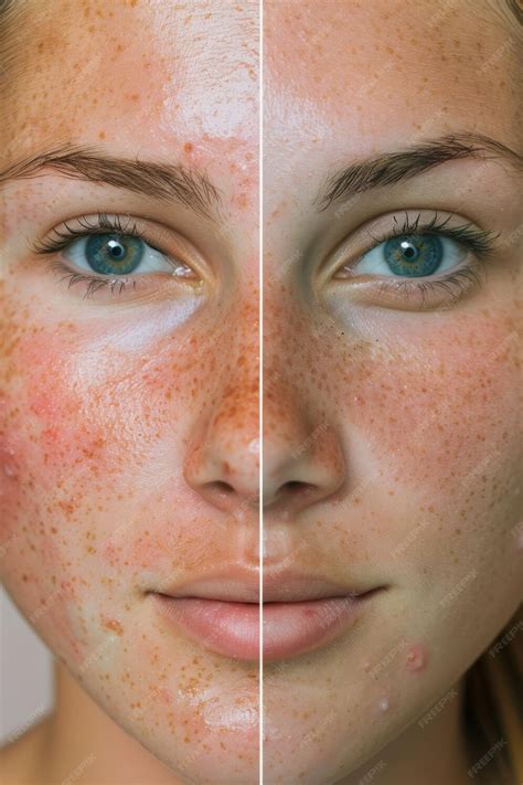 Before And After Chemical Peel Treatment Highlighting Acne Scar