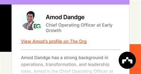 Amod Dandge Chief Operating Officer At Early Growth The Org