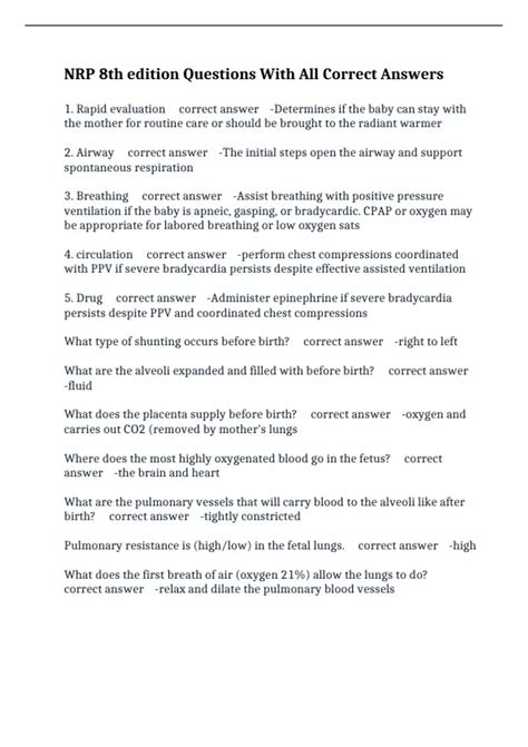 Nrp 8th Edition Questions With All Correct Answers Nrp Stuvia Us