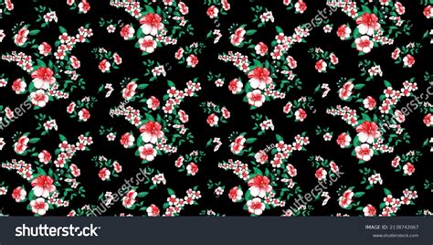 Cute Little Watercolor Flowers Seamless Pattern 库存插图 Shutterstock