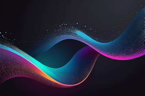 Premium Photo Flowing Dots Particles Wave Pattern Halftone Gradient Curve Shape Isolated On White