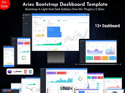 Responsive Admin Dashboard Template UI Kit Dashboard Aries