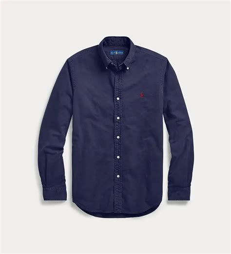 [polo Ralph Lauren][폴로 랄프로렌] 클래식핏 가먼트 다이 옥스포드 셔츠 네이비 직장인 남성 쇼핑몰 댄블