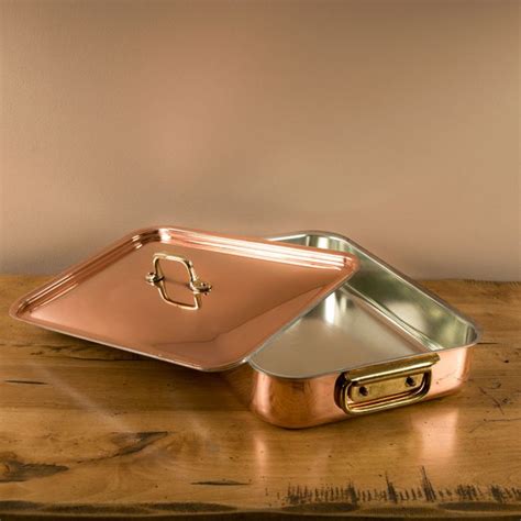 Rectangular Copper Roaster With Lid Navarini