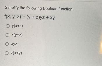 Answered Simplify The Following Boolean Bartleby