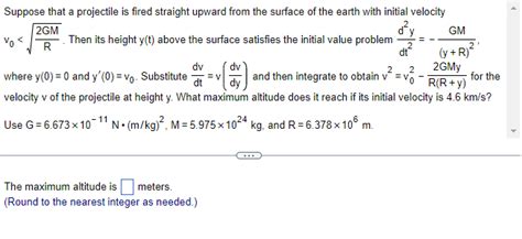 Solved Suppose That A Projectile Is Fired Straight Upward Chegg