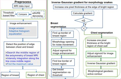 illustration of the general workflow regarding breast segmentation at