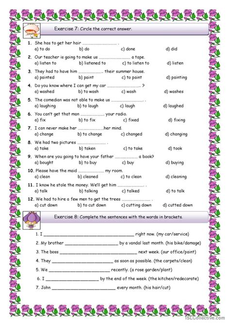 Causative Form English Esl Worksheets Pdf And Doc