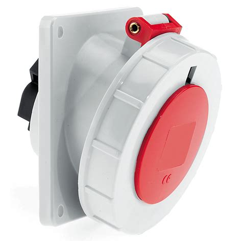 Ip44 And Ip67 Panel Mounting Socket Outlets Angled 16a 400v 5p Ip67 Panel Mounting Socket