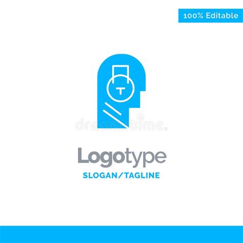 Lock Secure Message Data User Blue Solid Logo Template Place For