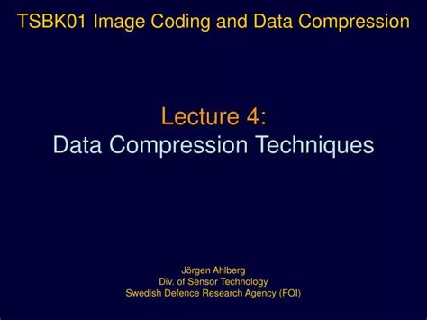 Ppt Lecture 4 Data Compression Techniques Powerpoint Presentation