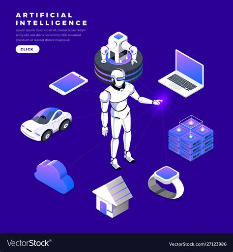 Isometric Artificial Intelligence Royalty Free Vector Image