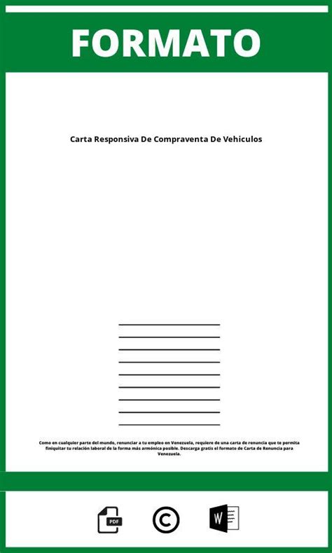 Formato De Carta Responsiva De Compraventa De Vehículos Para Imprimir 2025