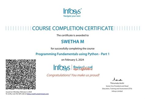 Swetha M On Linkedin Delighted To Share That Ive Completed