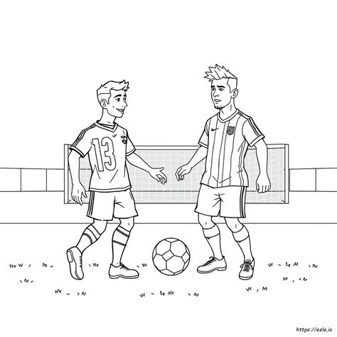 Drawing Ronaldo And Messi Colouring Pages