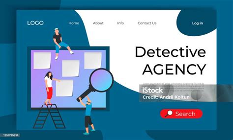 탐정 기관에 대한 개념 방문 웹 페이지 고정 된 종이 스티커와 조사 보드 근처 안경과 돋보기와 검사관 벡터 플랫 일러스트레이션입니다 포스터 배너 웹 사이트 템플릿 개념에