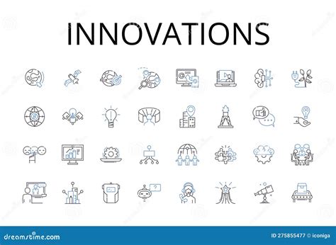 Modernizations Line Icons Collection Innovation Upgrades Revamping