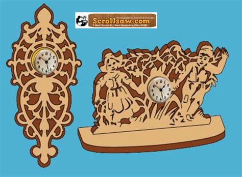 Fretwork Clock Patterns Set No 8 2 Designs