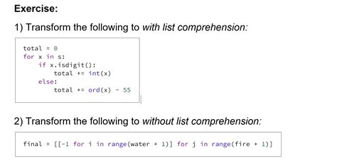 Solved Without List Comprehension You Will Have To Write A Chegg