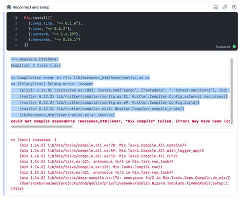 livebook mix compile error for meeseeks in setup · livebook dev
