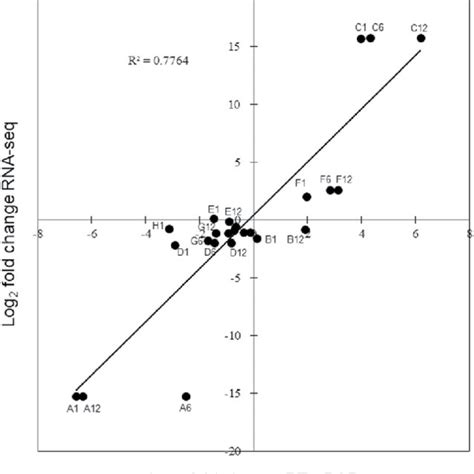 Validation Of Rna Seq Results By Rt Qpcr Correlation Between Rna Seq