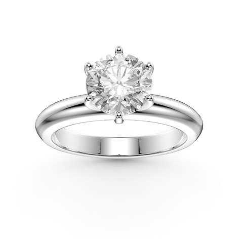 Unity 1ct White Sapphire Classic Solitaire Platinum Plated Silver Promise Ring Jian London
