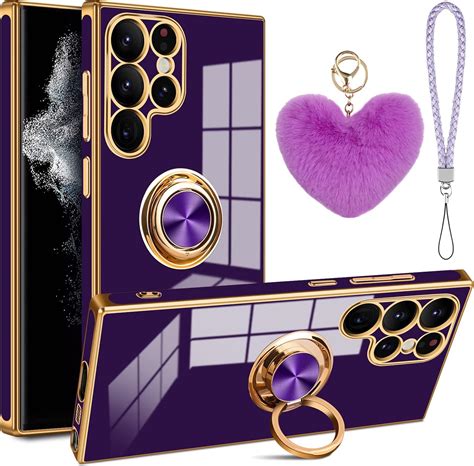 Amazon Com HoneyAKE For Samsung Galaxy S22 Ultra Phone Case With Kickstand Heart Keychain