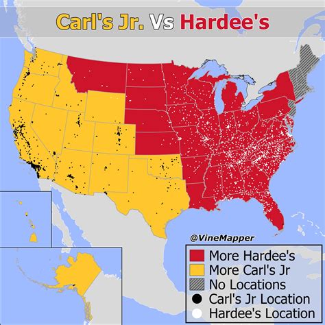 Americas Real East West Divide Hardees Vs Carls Jr Brilliant Maps